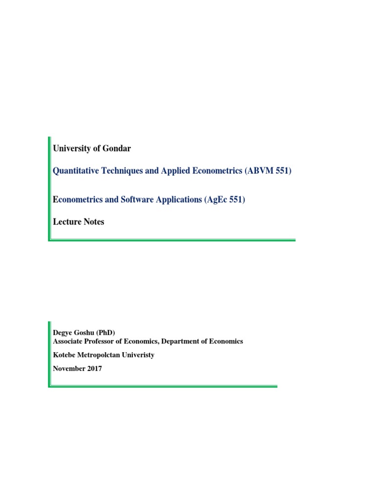Advanced Econometric Analysis | PDF | Estimator | Econometrics