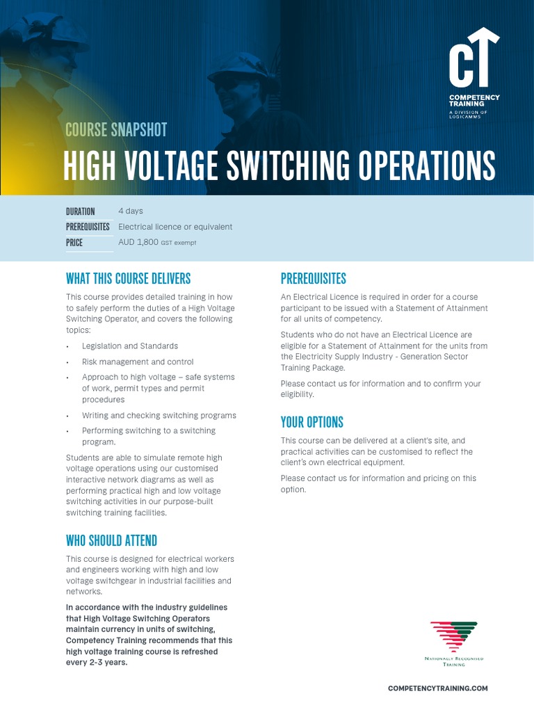High Voltage Switching Operations: Course Snapshot | PDF | High Voltage ...