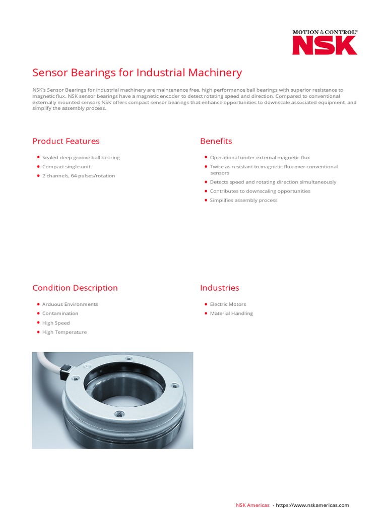 Sensor Bearings For Industrial Machinery | PDF