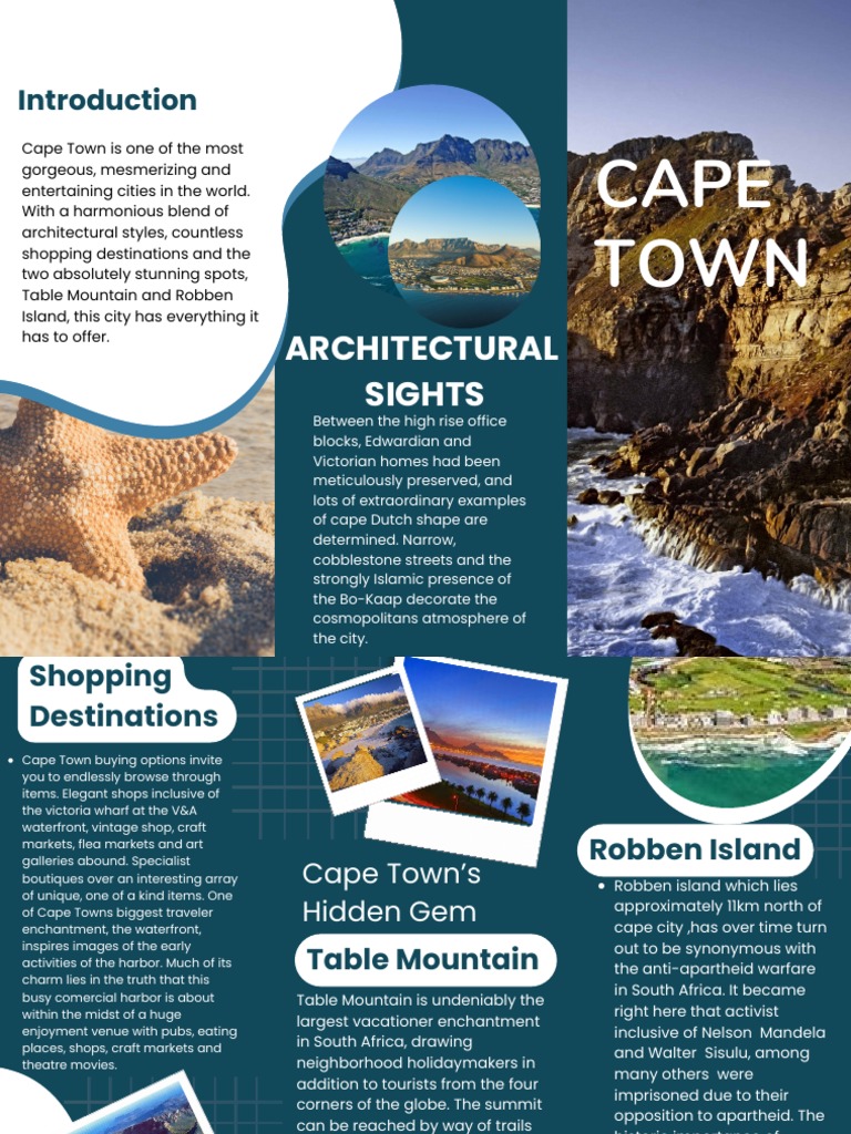 Blue White Geometric Modern Sea Travel Brochure | PDF | Cape Town