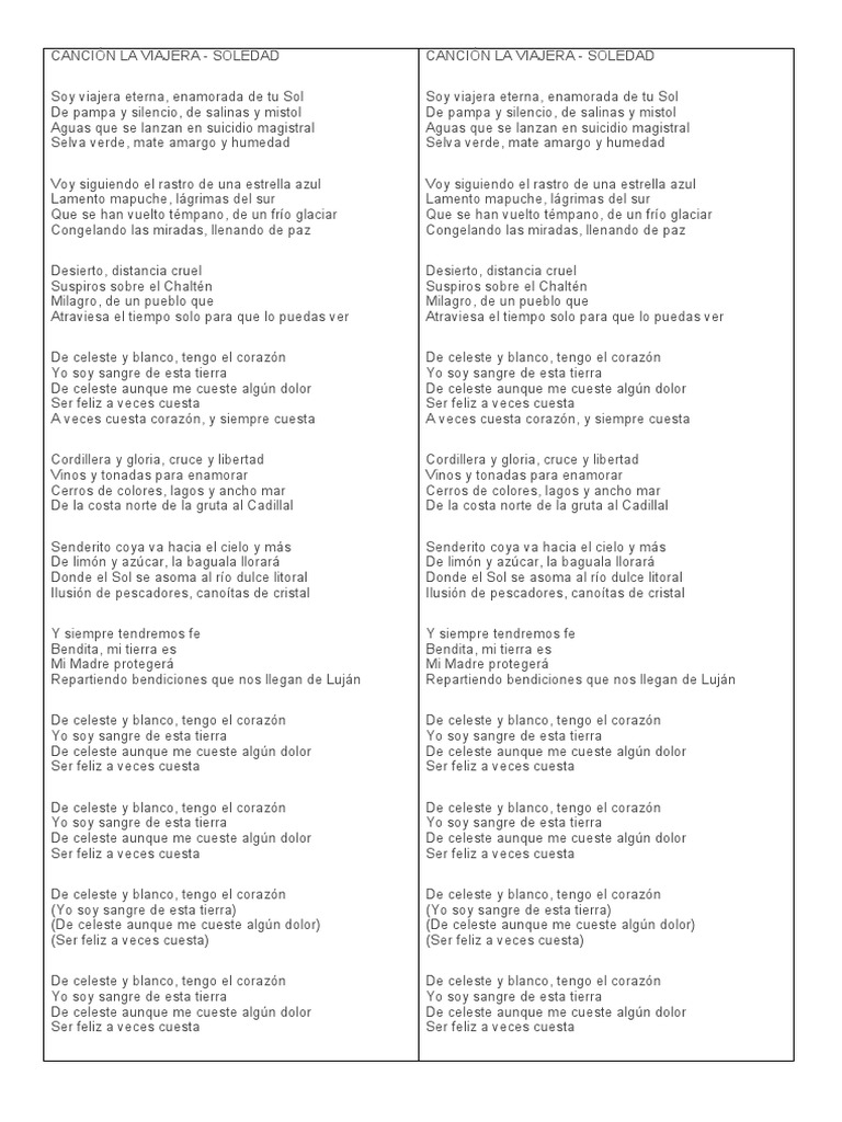 Canción La Viajera | PDF