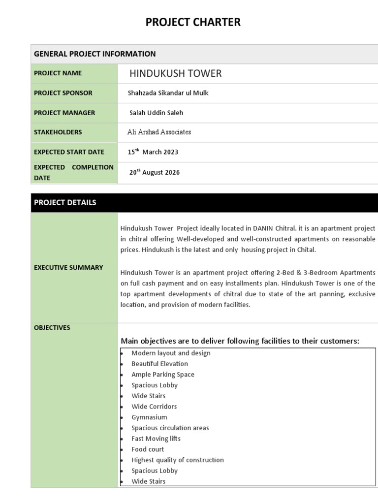 Project Charter Assignment | PDF | Apartment | Buildings And Structures