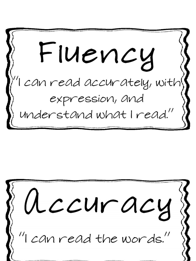 Fluency: "I Can Read Accurately, With Expression, and Understand What I ...