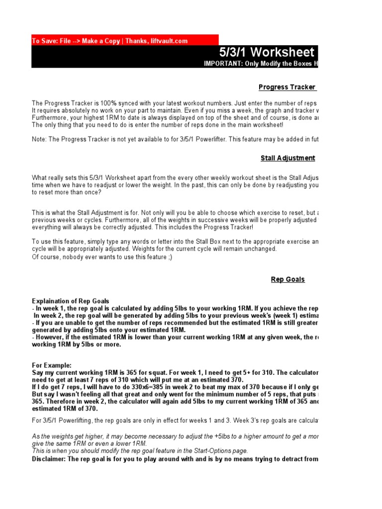 5/3/1 Boring But Big Spreadsheet | PDF | Determinants Of Health ...