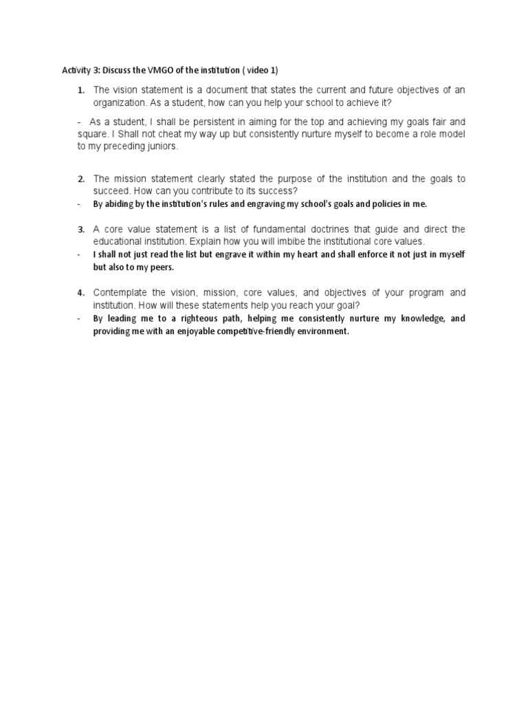 Activity 3 - Vmgo | PDF