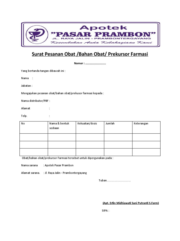 Surat Pesanan Prekursor-WPS Office | PDF