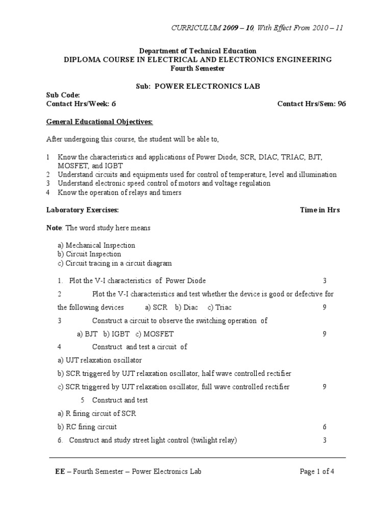 Power Electronics Lab | PDF | Power Electronics | Electronic Oscillator