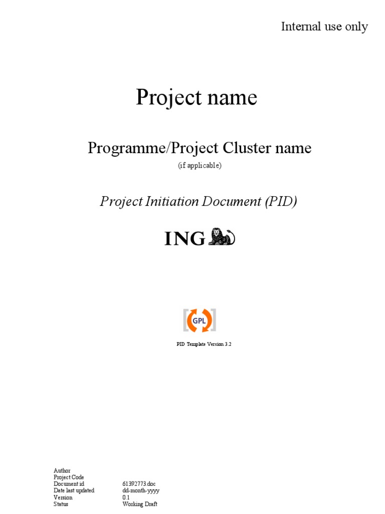 Project Initiation Document (PID) - Template | PDF | Business ...