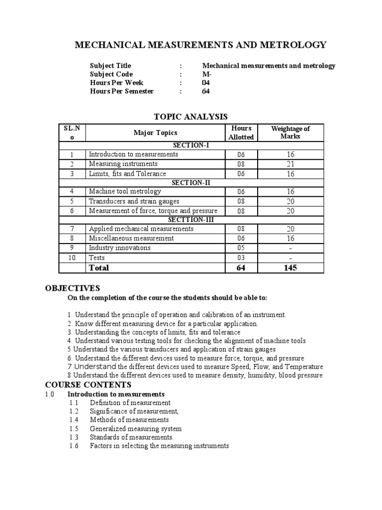 4.mechanical Measurements and Metrology | PDF | Measuring Instrument ...