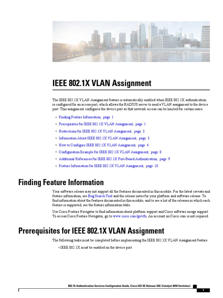 Configuring 802.1X VLAN Assignment | PDF | Radius | Computer Networking