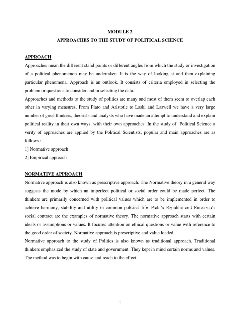 Approaches To Political Science | PDF | Political Science | Empirical ...