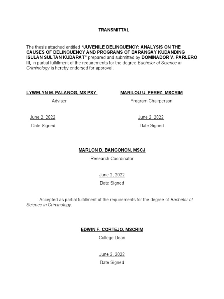 Table of Contents Manuscript | PDF | Juvenile Delinquency | Forensic ...