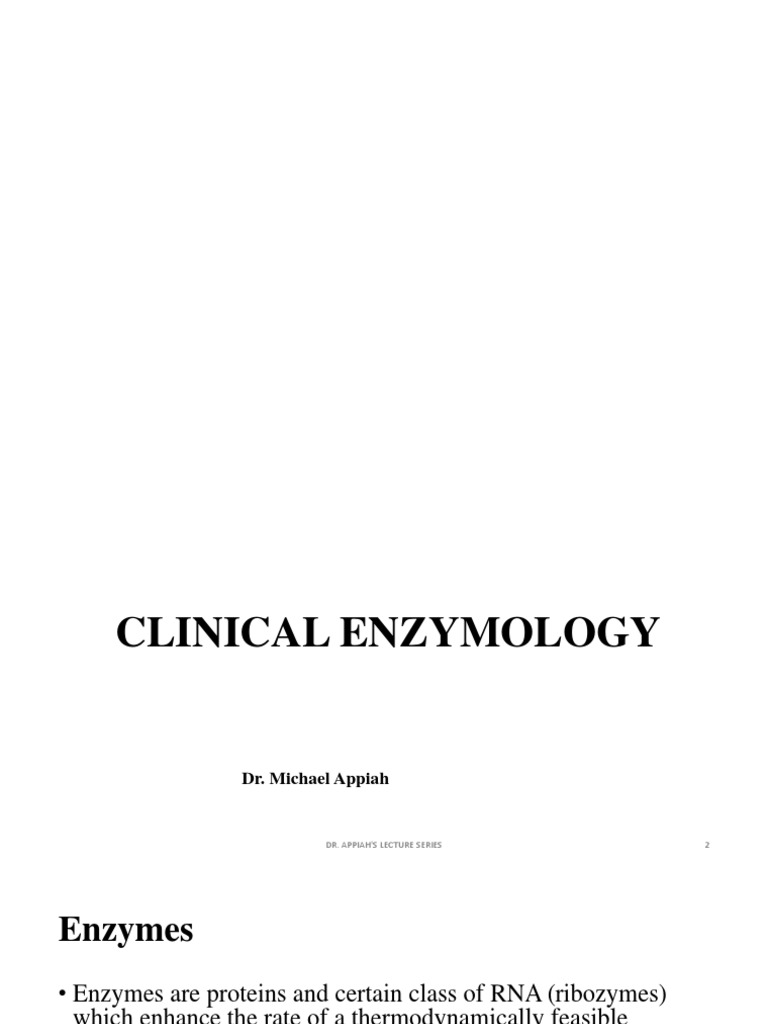 Clinical Enzymology 1 | PDF | Enzyme | Catalysis