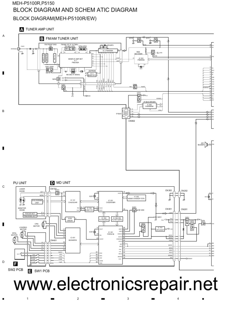 Diagrama Pioneer Meh-P5100r-P5150 | PDF | Telecommunications | Service ...