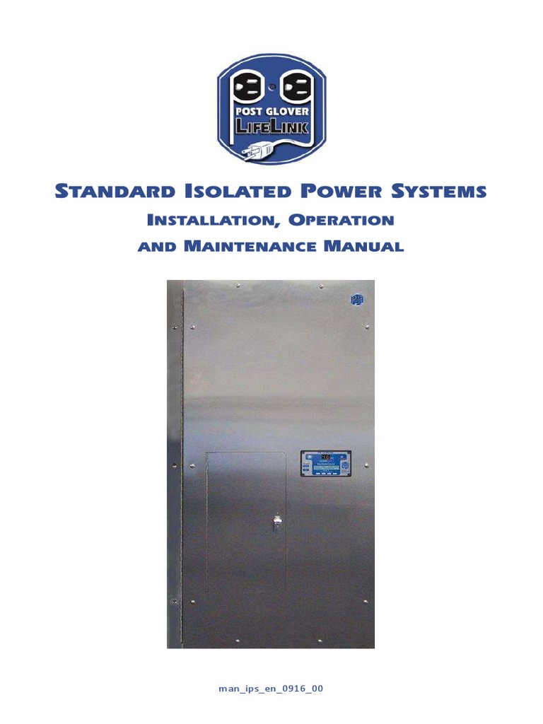 STANDARD Isolated Power Systems Installation, Operation and Maintenace ...