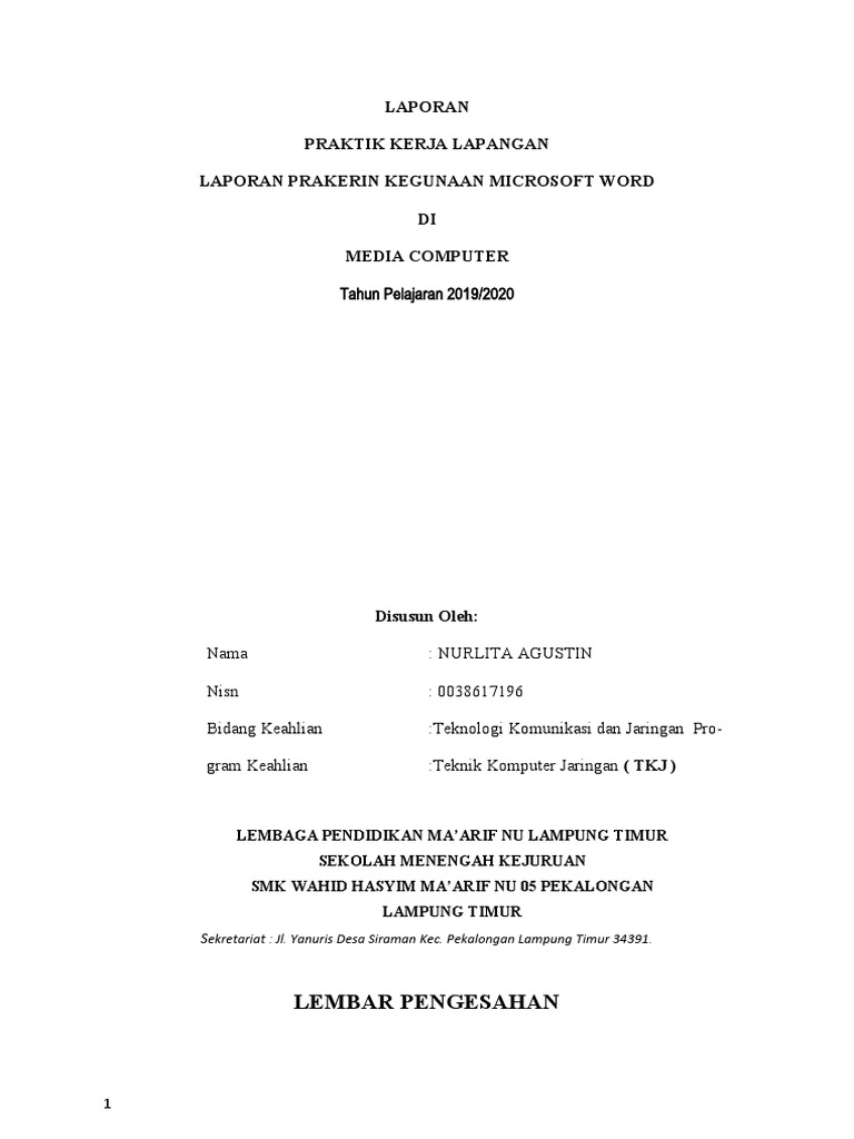 Laporan PKL TKJ Nurlita A | PDF | Karier & Perkembangan | Bisnis