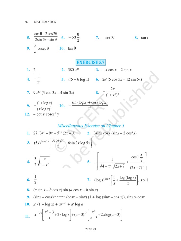 Exercise 5.7: Miscellaneous Exercise On Chapter 5 | PDF | Mathematical ...