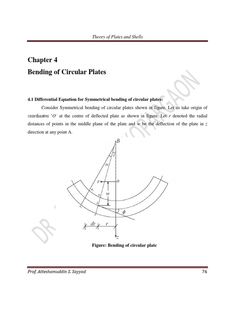 Bending of Circular Plates | PDF | Bending | Mechanics