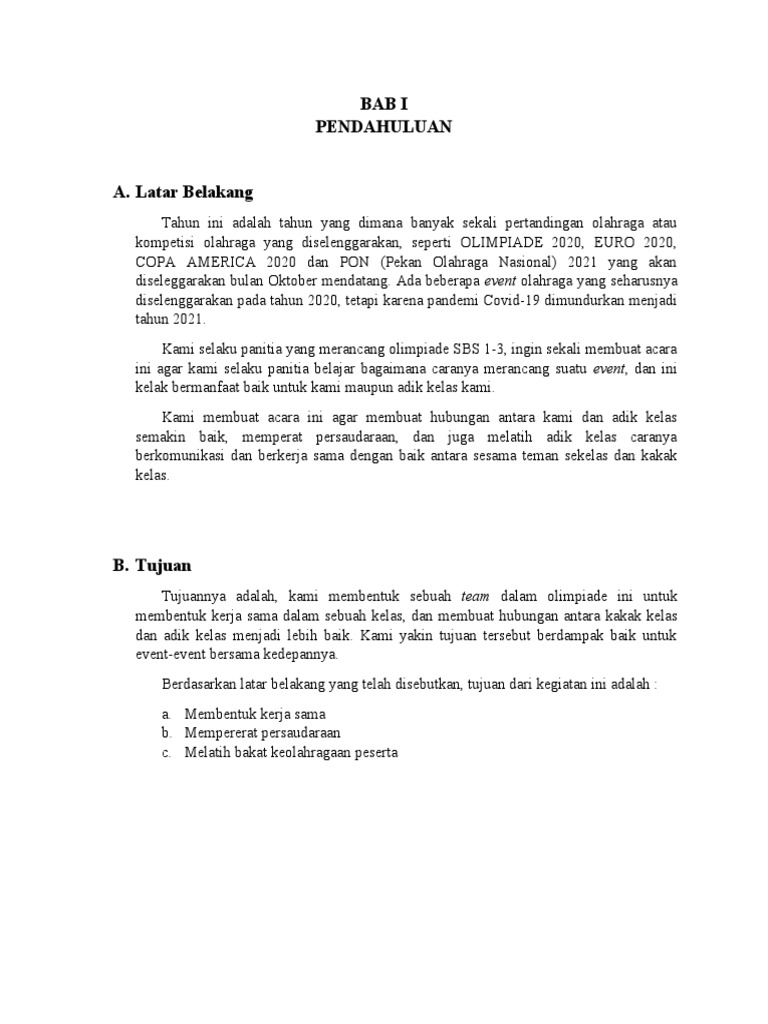 Proposal Olimpiade | PDF