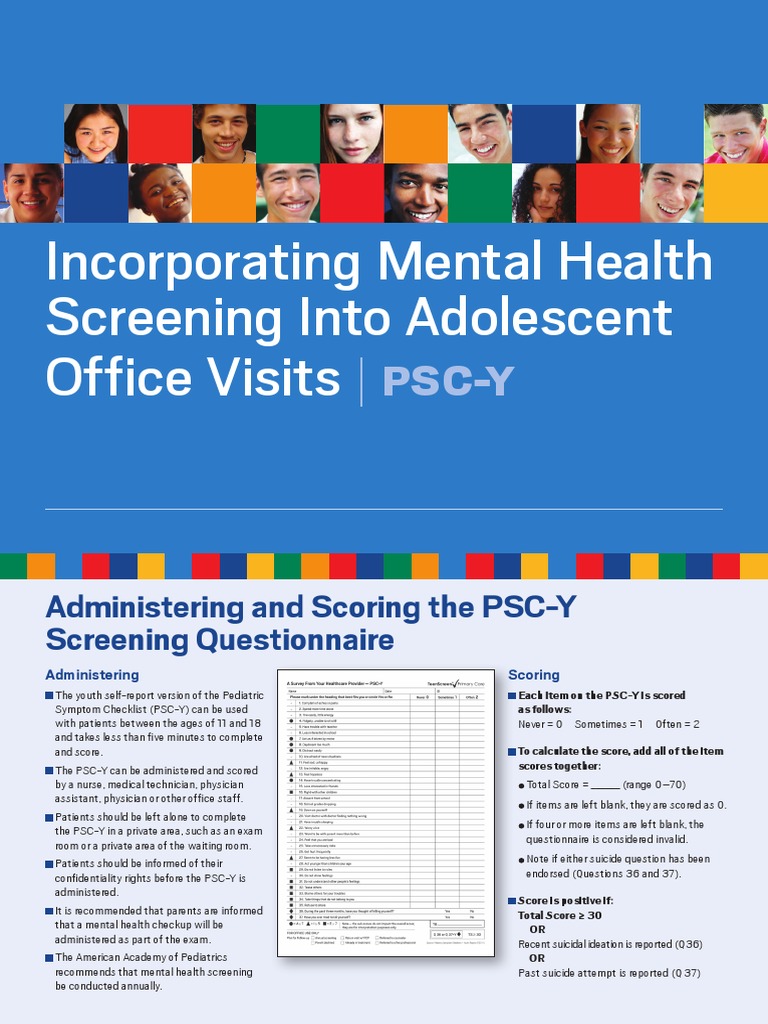 PSC Y 37 TeenScreen | PDF | Mental Disorder | Mental Health