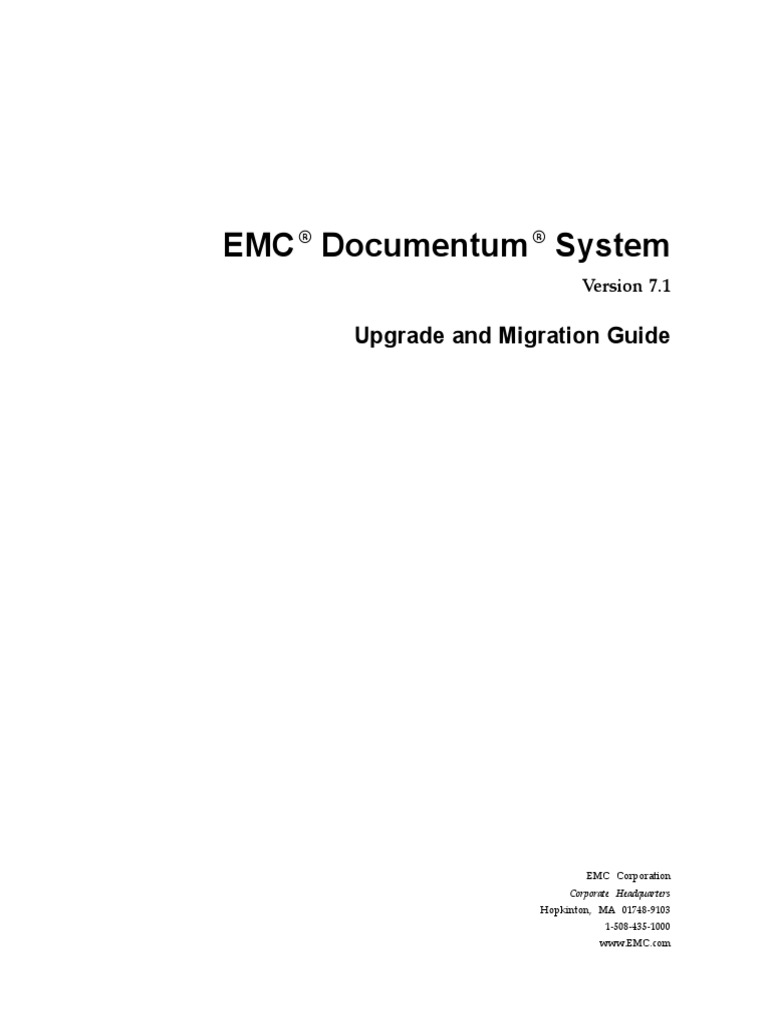 Documentum System 7.1 Upgrade and Migration Guide | PDF | Networking ...