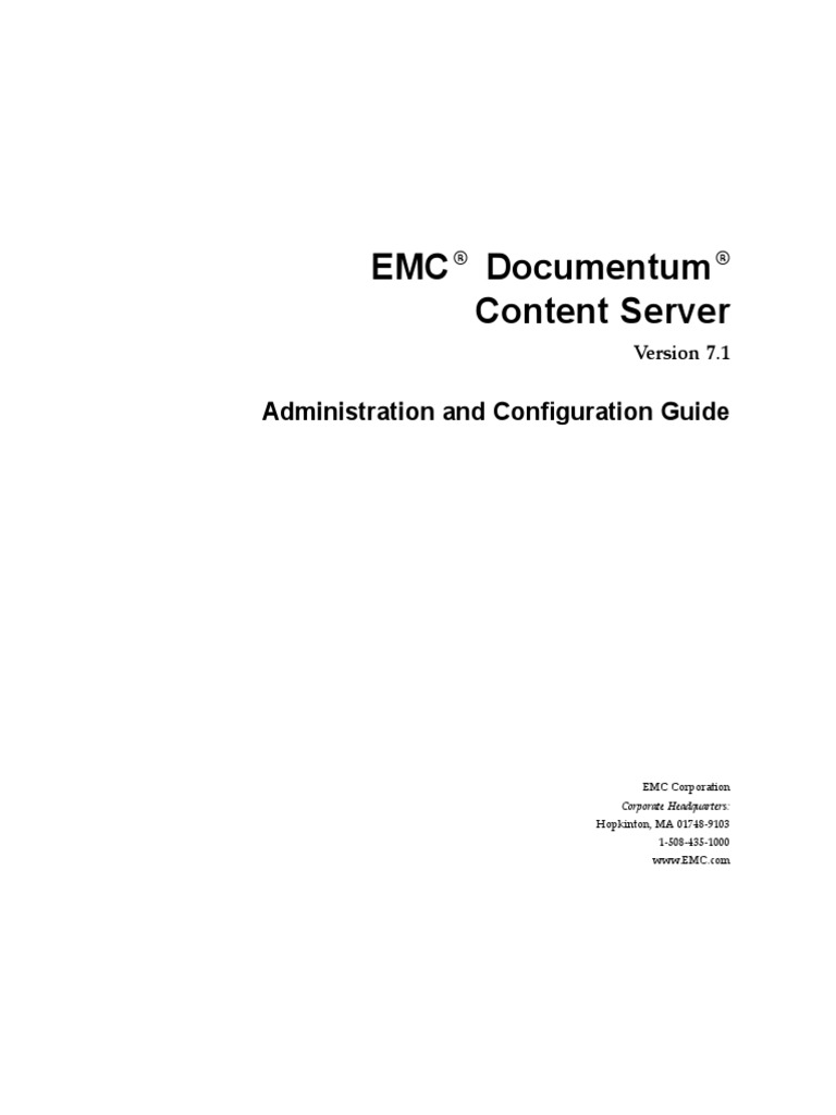 Documentum Server 7.1 Administration and Configuration Guide | PDF | Java (Programming Language ...