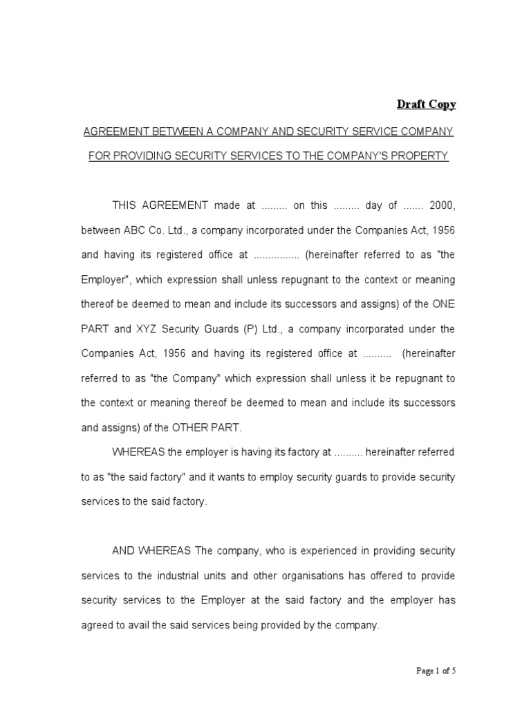 Security Agreement | PDF | Employment | Security Guard