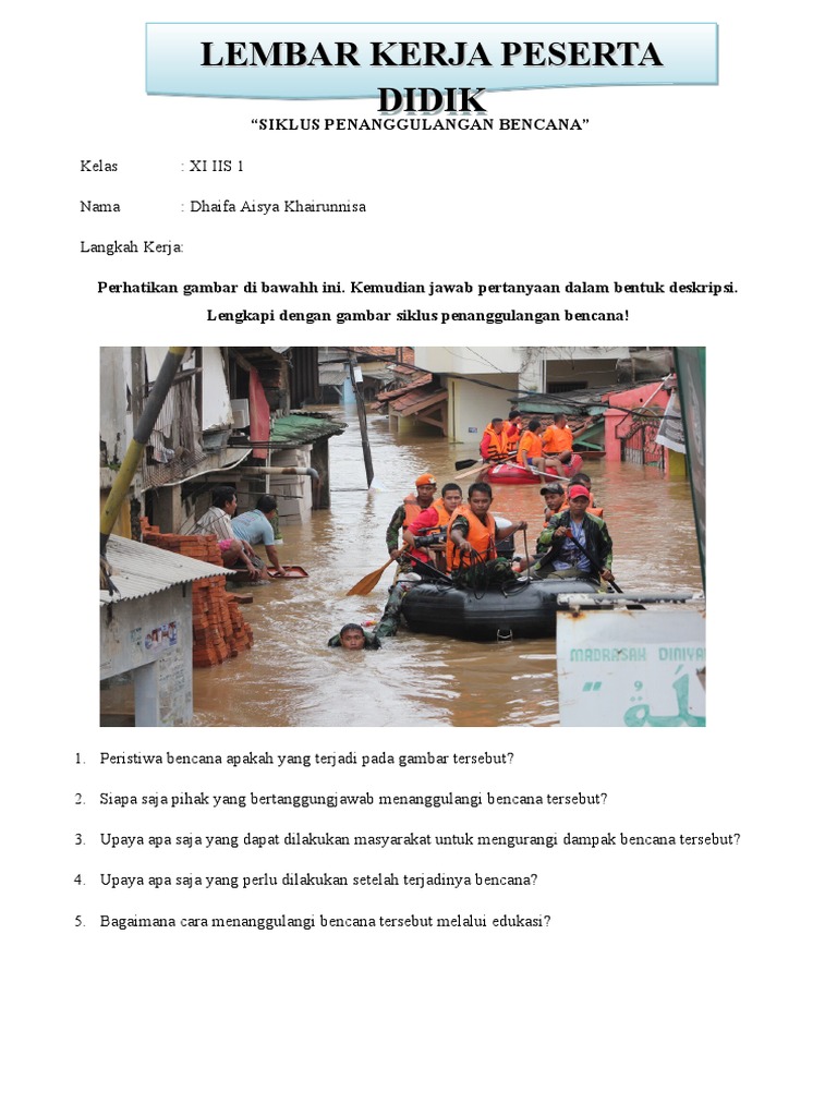 LKPD Penanggulangan Bencana | PDF