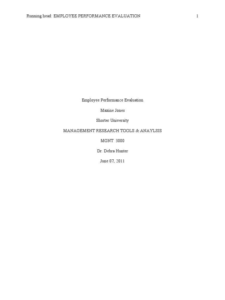 Employee Performance Evaluation 1 | PDF | Performance Appraisal | Goal