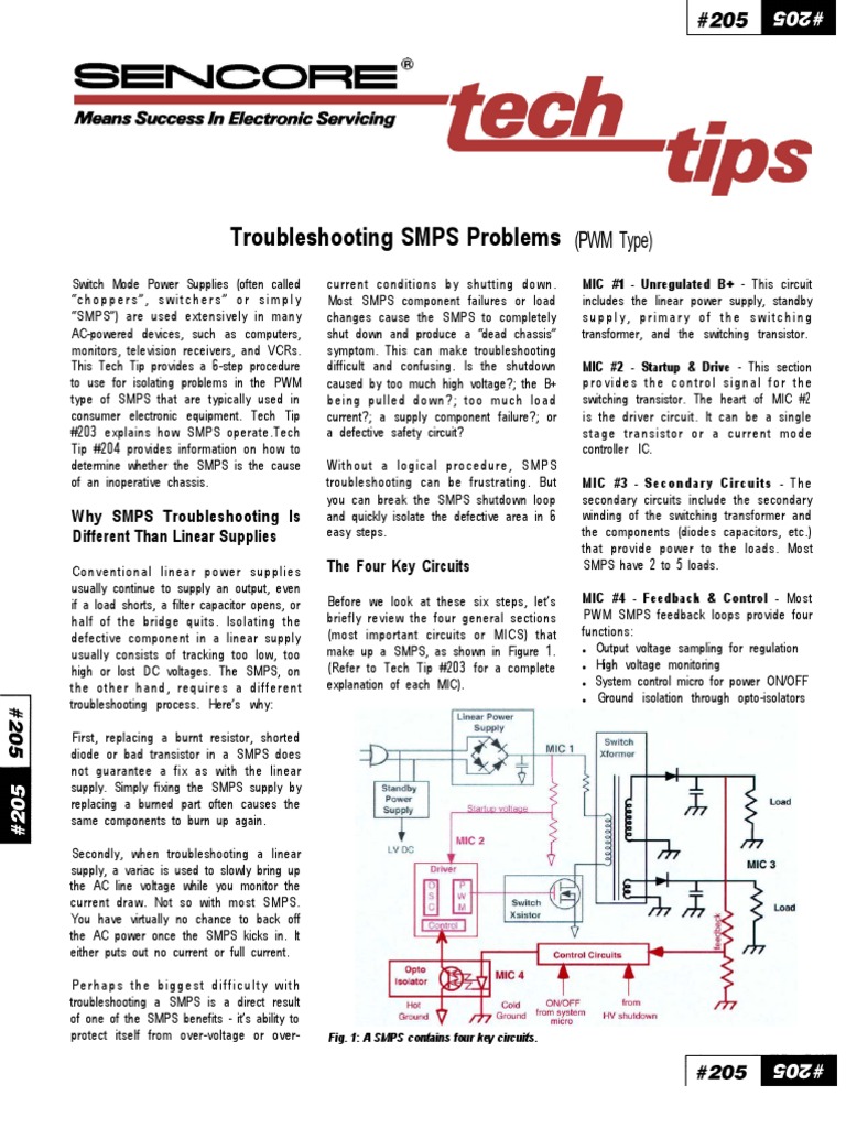 SMPS Troubleshooting Guide: 6 Steps | PDF | Power Supply | Electronic ...