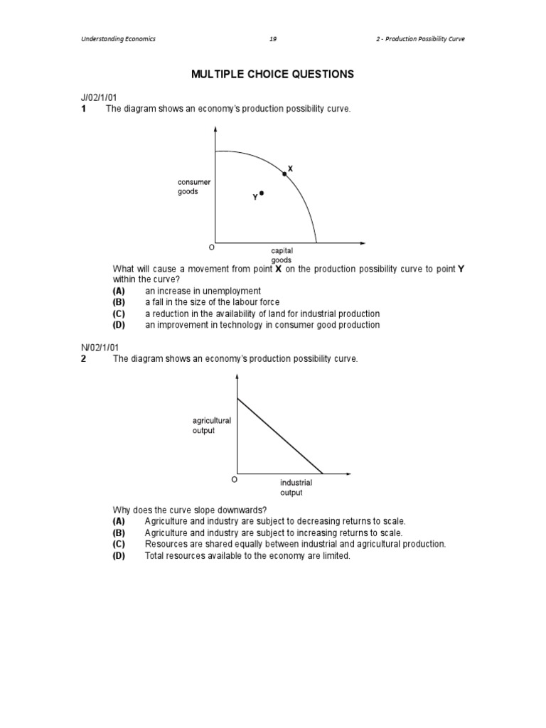Multiple Choice Questions: Understanding Economics 19 2 - Production ...