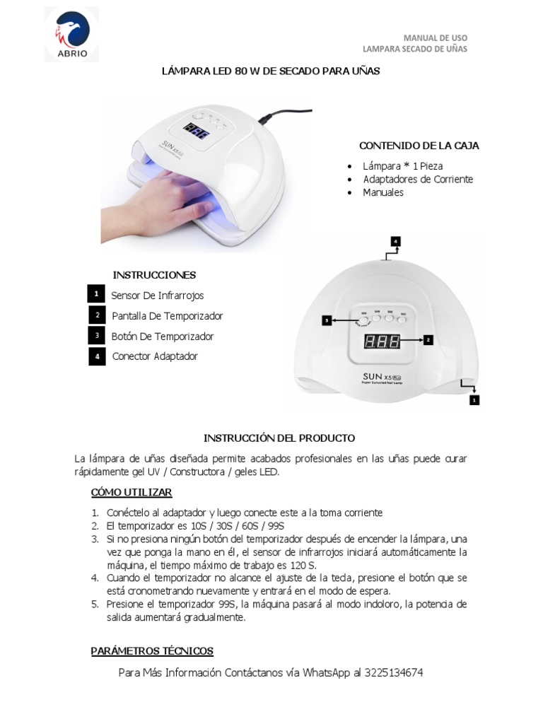 Manual de Uso Lampara Led | PDF | Diodo emisor de luz | Ultravioleta