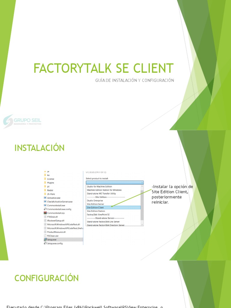 FACTORYTALK SE CLIENT - Guía de Instalación y Configuración | PDF