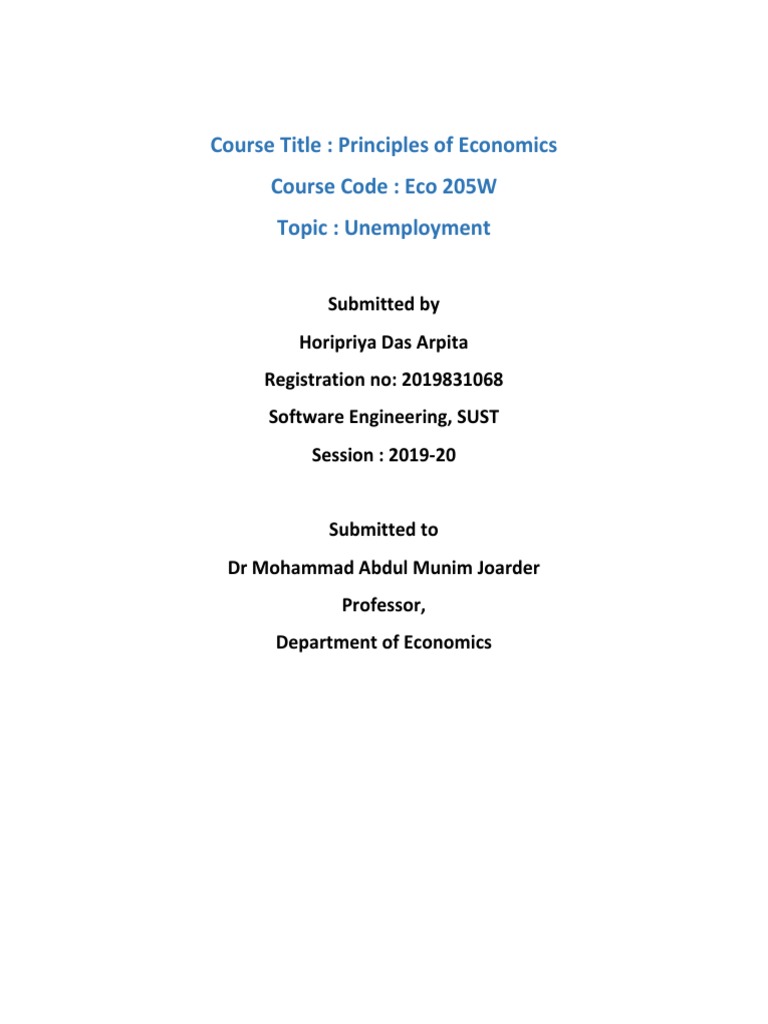 Horipriya Das Arpita | PDF | Unemployment | Full Employment