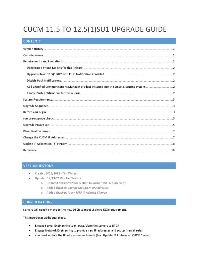 CUCM 11.5 To 12.5 Upgrade Guide (FLEX) | PDF | Proxy Server | Computer Cluster