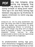 Kindergarten Pledge and Welcome Address Tagalog | PDF