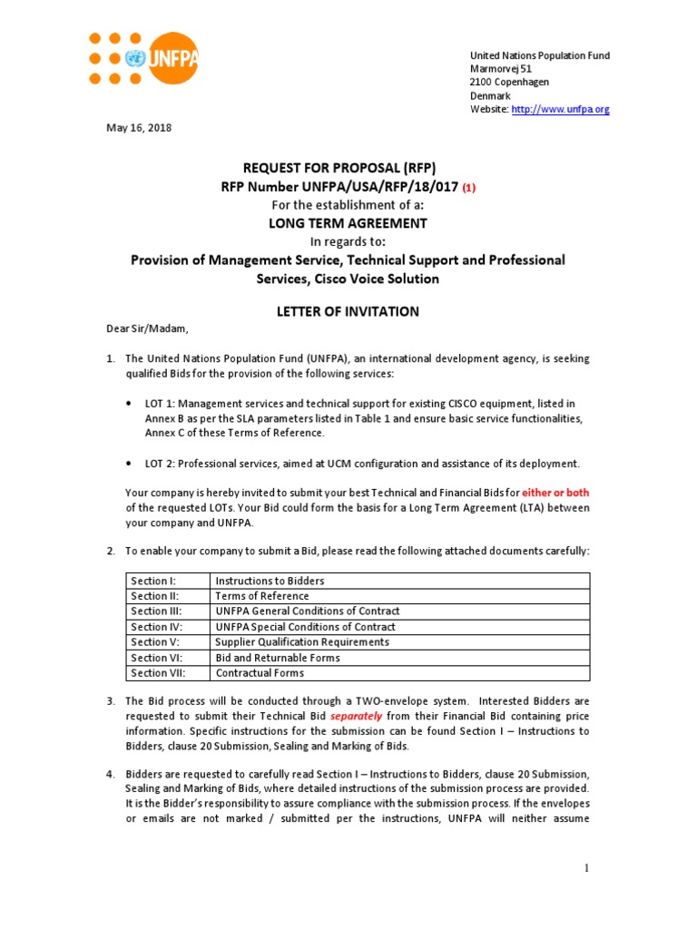 RFP 18-017, Bidding Documents | PDF | Request For Proposal | Business