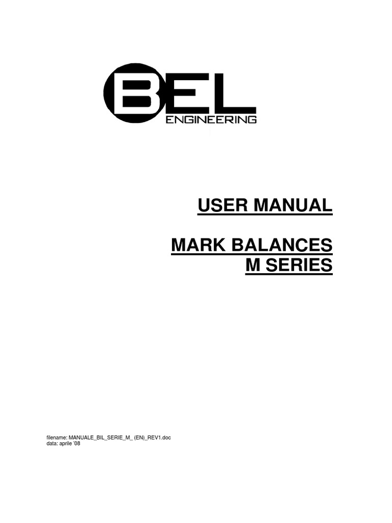 Mark Balances M Series User Manual | PDF | Weighing Scale | Computer ...