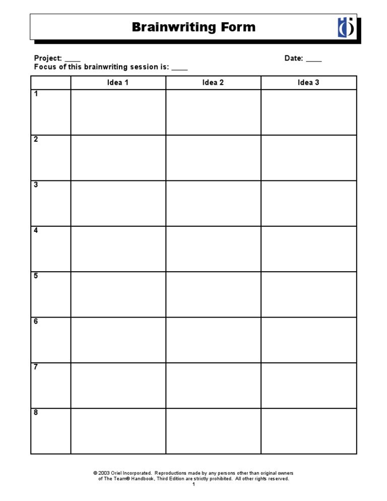 Brainwriting Session Template | PDF | Career & Growth | Games & Activities