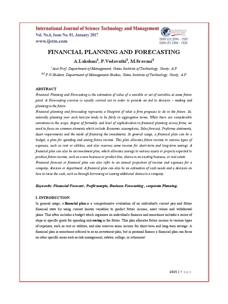 Financial Planning 1 | PDF | Financial Plan | Capital Structure