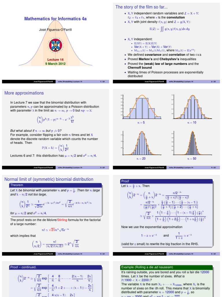 Lecture 14 Central Limit Theorem | PDF | Poisson Distribution ...