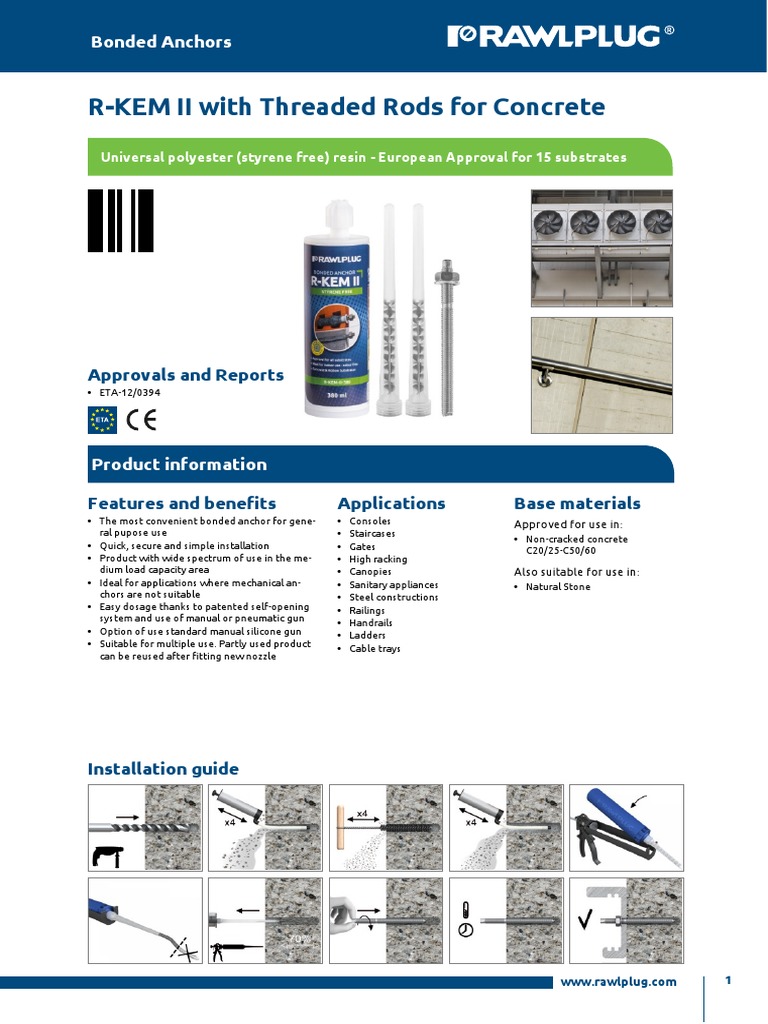R-KEM II ETA - Polyester Resin For Concrete | PDF | Strength Of ...
