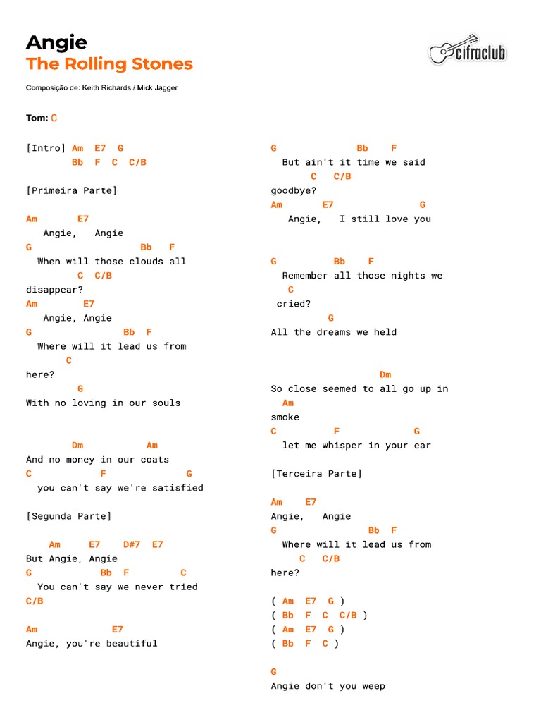 Angie - Rolling Stones | PDF
