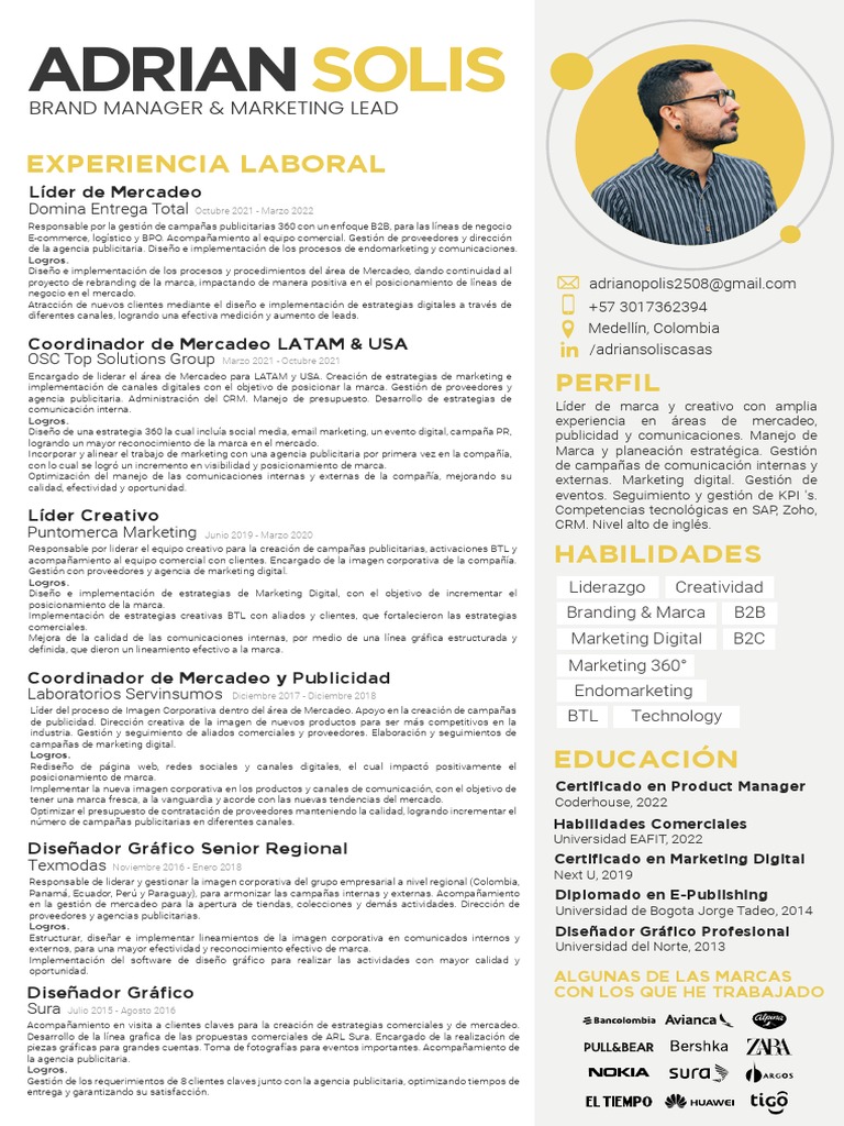 CV Adrian Solis | PDF | Publicidad digital | Marketing