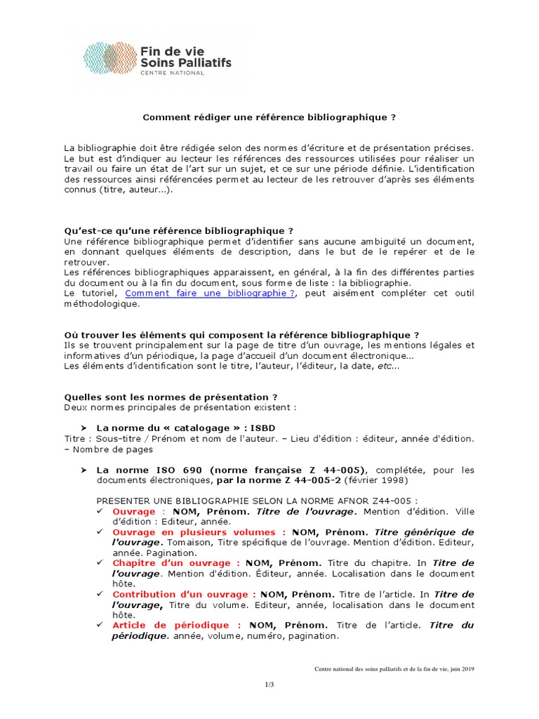 Rédaction de références bibliographiques | PDF | Bibliographie | Document
