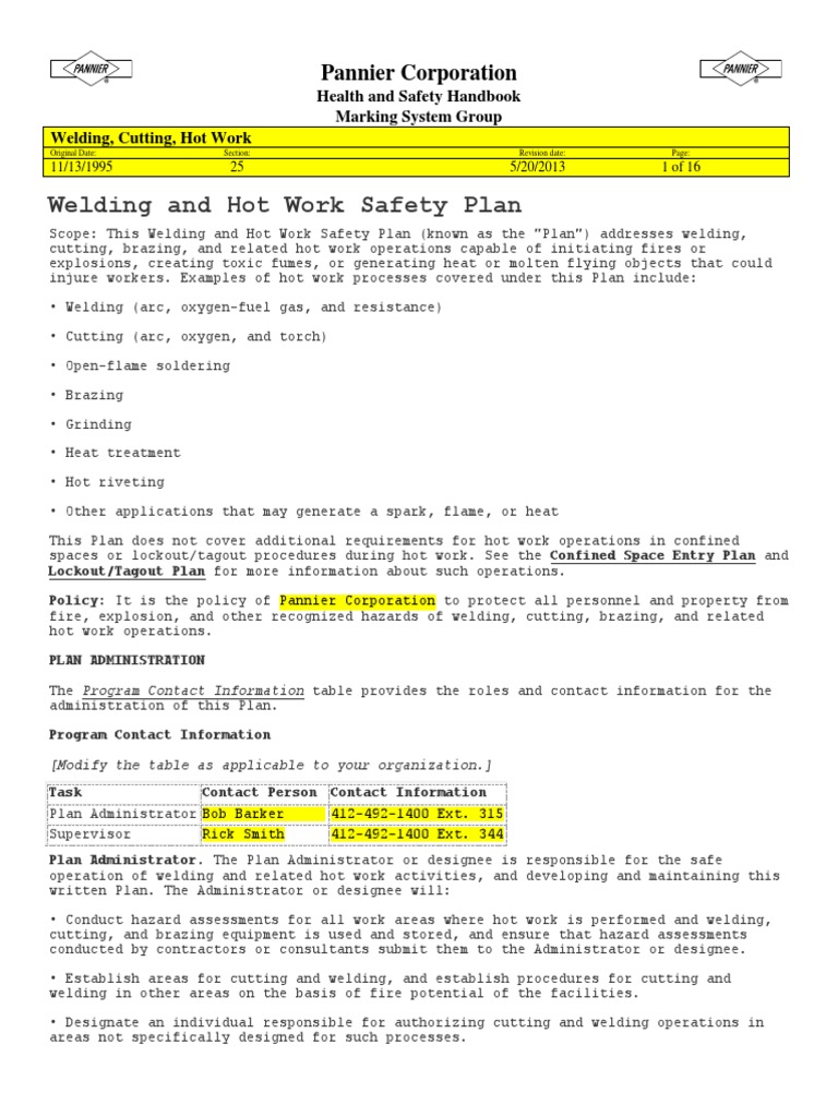 25 - Welding, Cutting and Hot Work | PDF | Welding | Construction