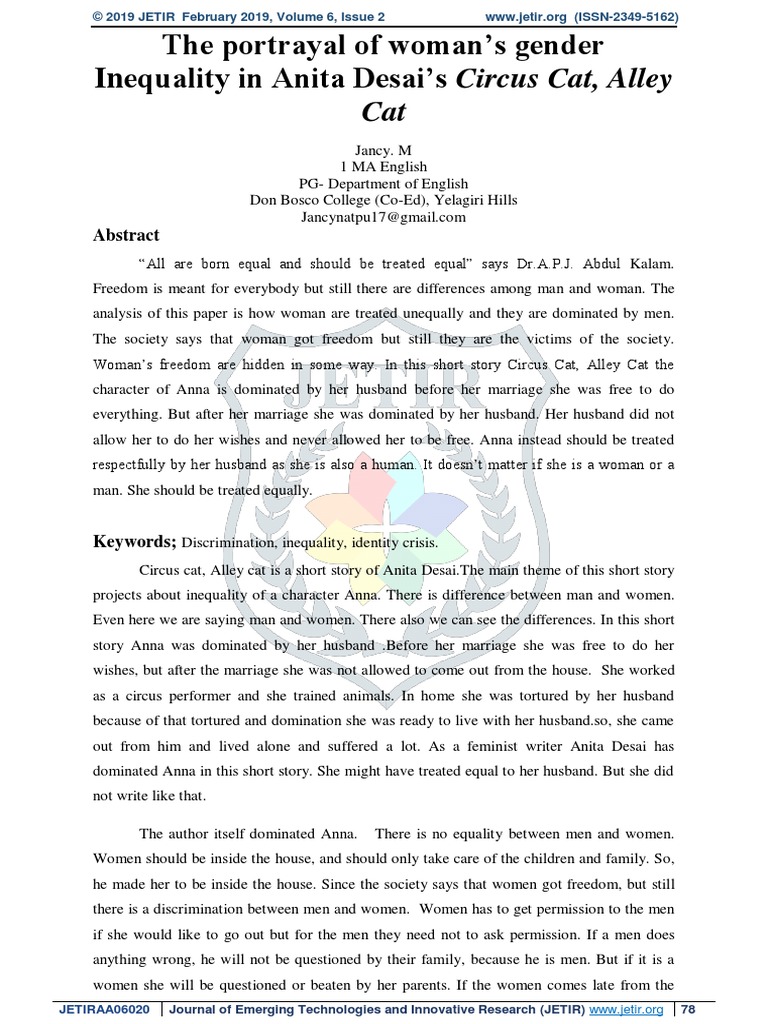 Research Paper On Circus Cat Alley Cat | PDF | Woman | Gender Studies