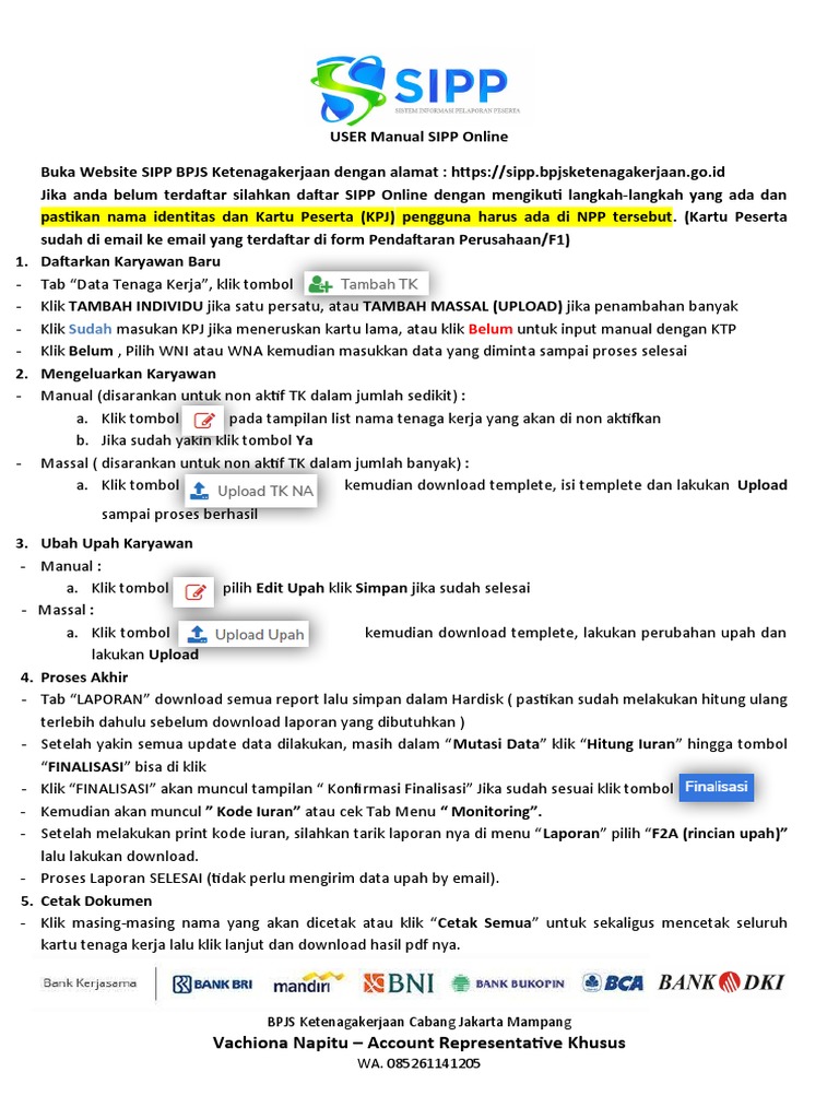 2020 Ringkasan USER Manual New SIPP Online | PDF