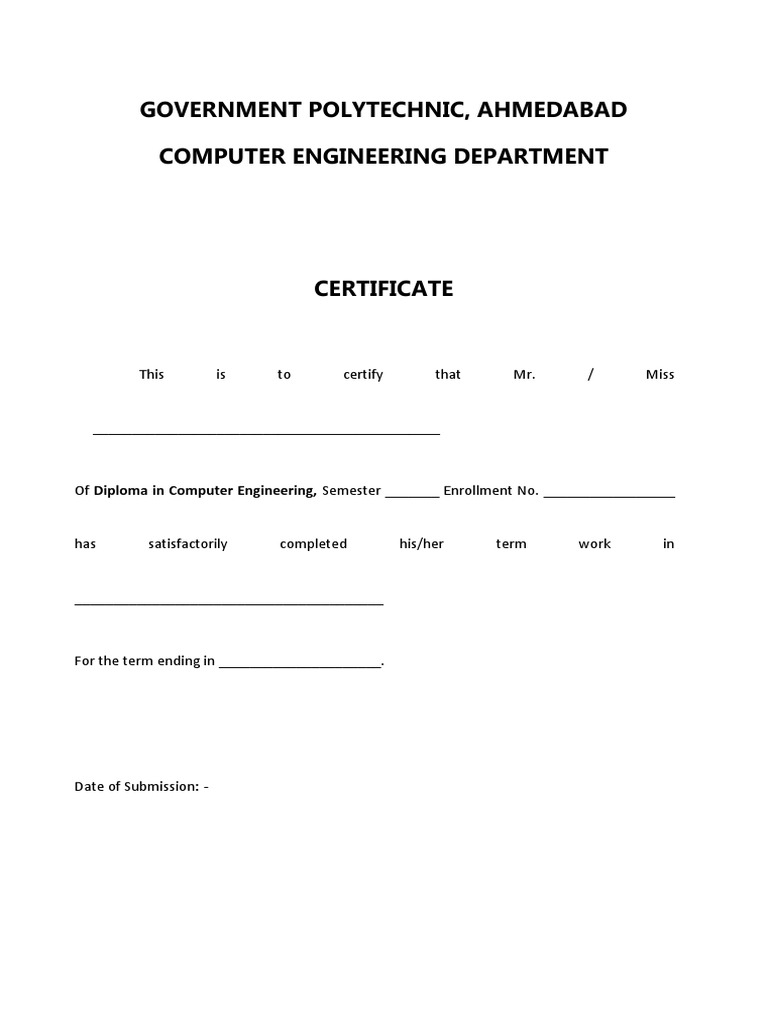 Government Polytechnic, Ahmedabad Computer Engineering Department | PDF ...