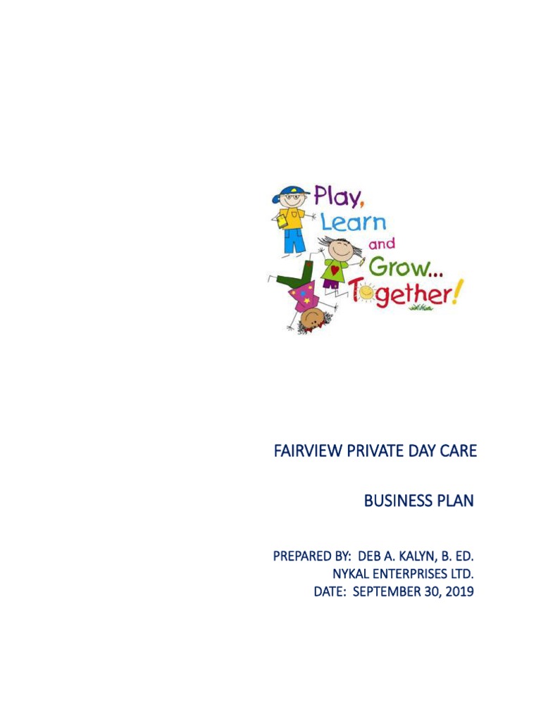 Fairview Private Day Care Business Plan | PDF | Child Care | Preschool